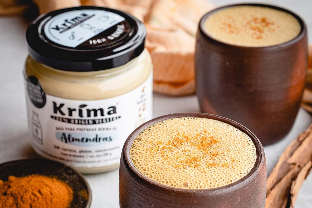 Golden Milk cacao Krima Latte Con Leche de almendras